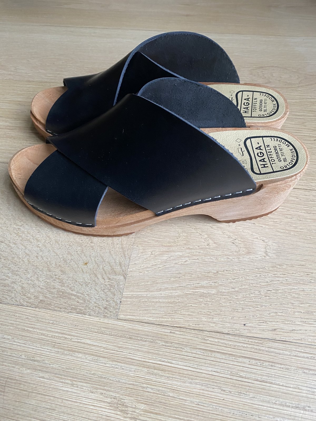 Tidy Street General Store Swedish Open Toe Clogs - Black | Garmentory