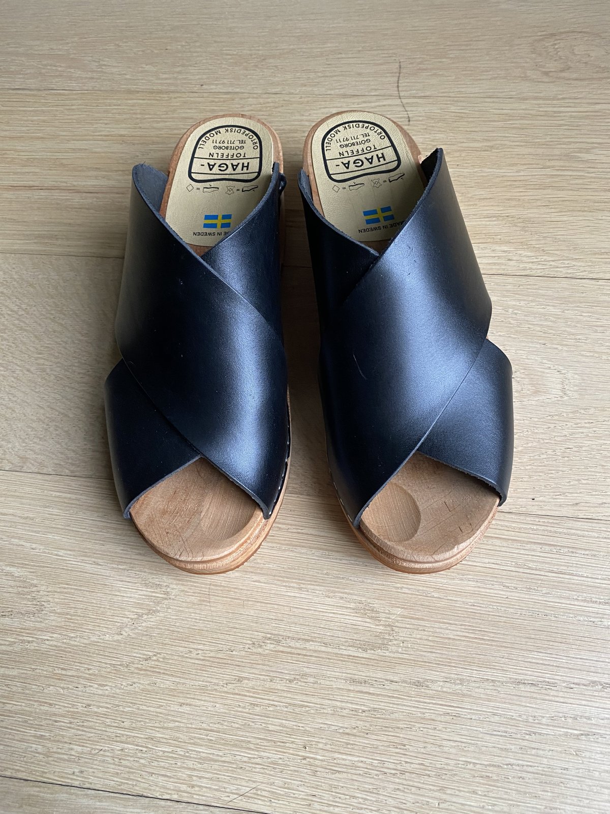 Tidy Street General Store Swedish Open Toe Clogs - Black | Garmentory