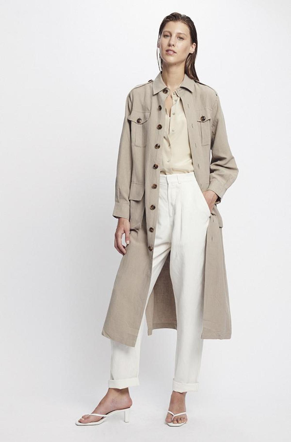 Silk Laundry MILITARY TRENCH - MUSHROOM | Garmentory