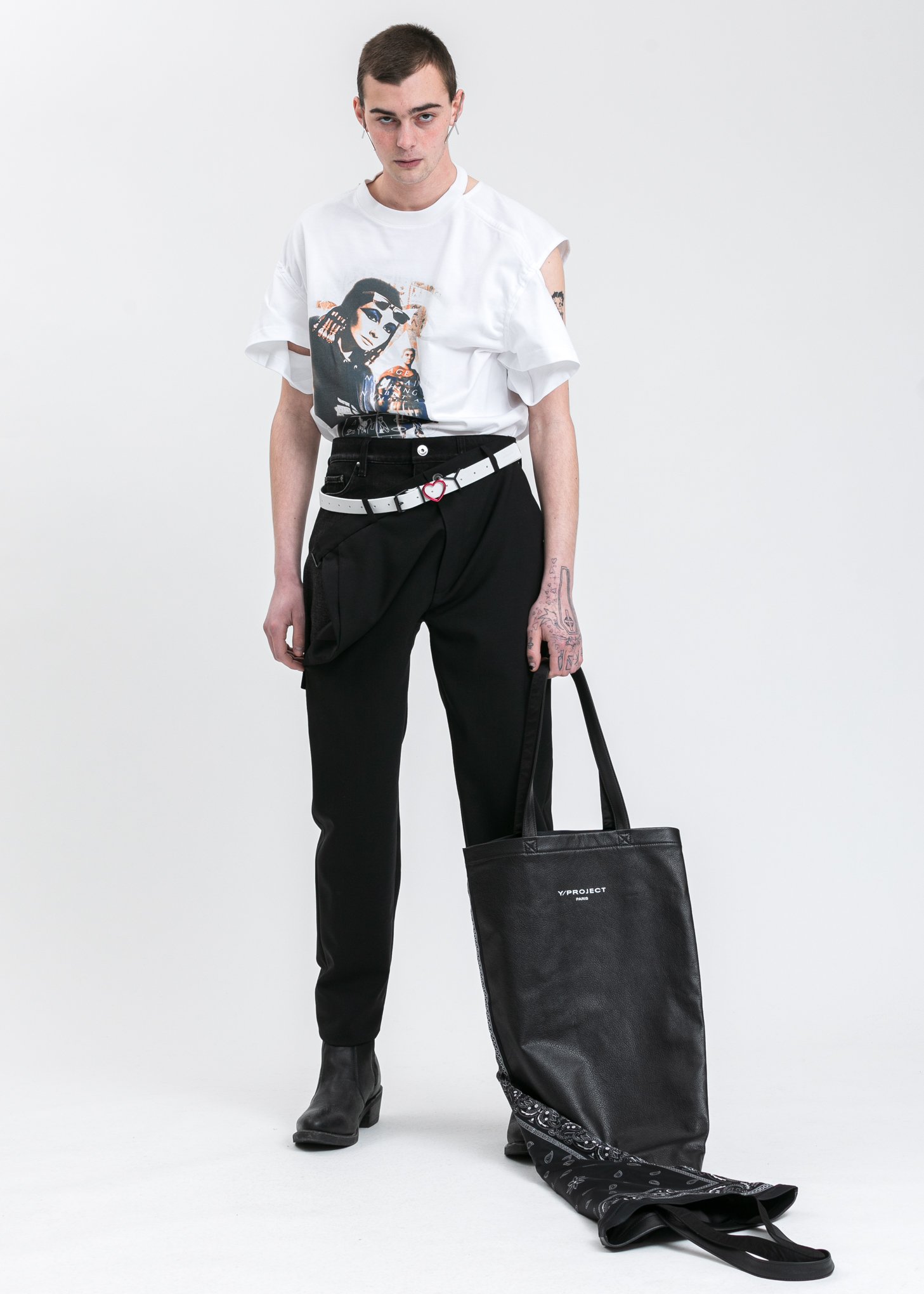 Y/project Tote Bag - Black Scarf Print | Garmentory