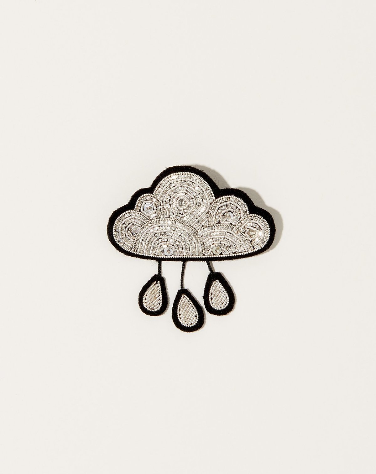 Macon Et Lesquoy Cloud and Rain Pin - Gray/Black | Garmentory