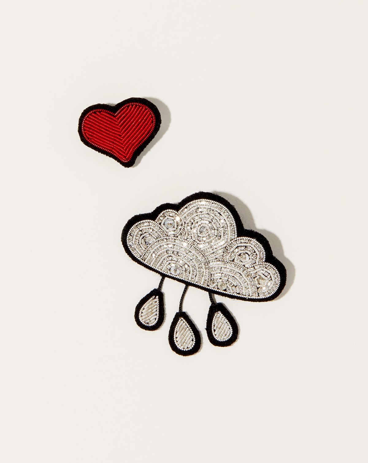 Macon Et Lesquoy Cloud and Rain Pin - Gray/Black | Garmentory