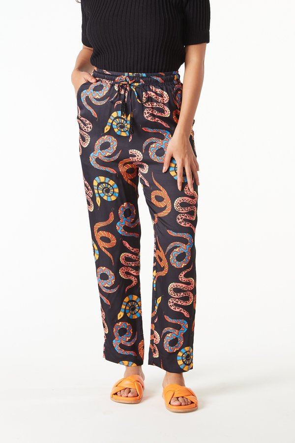 Farm Rio: Black Snake Pants | Garmentory