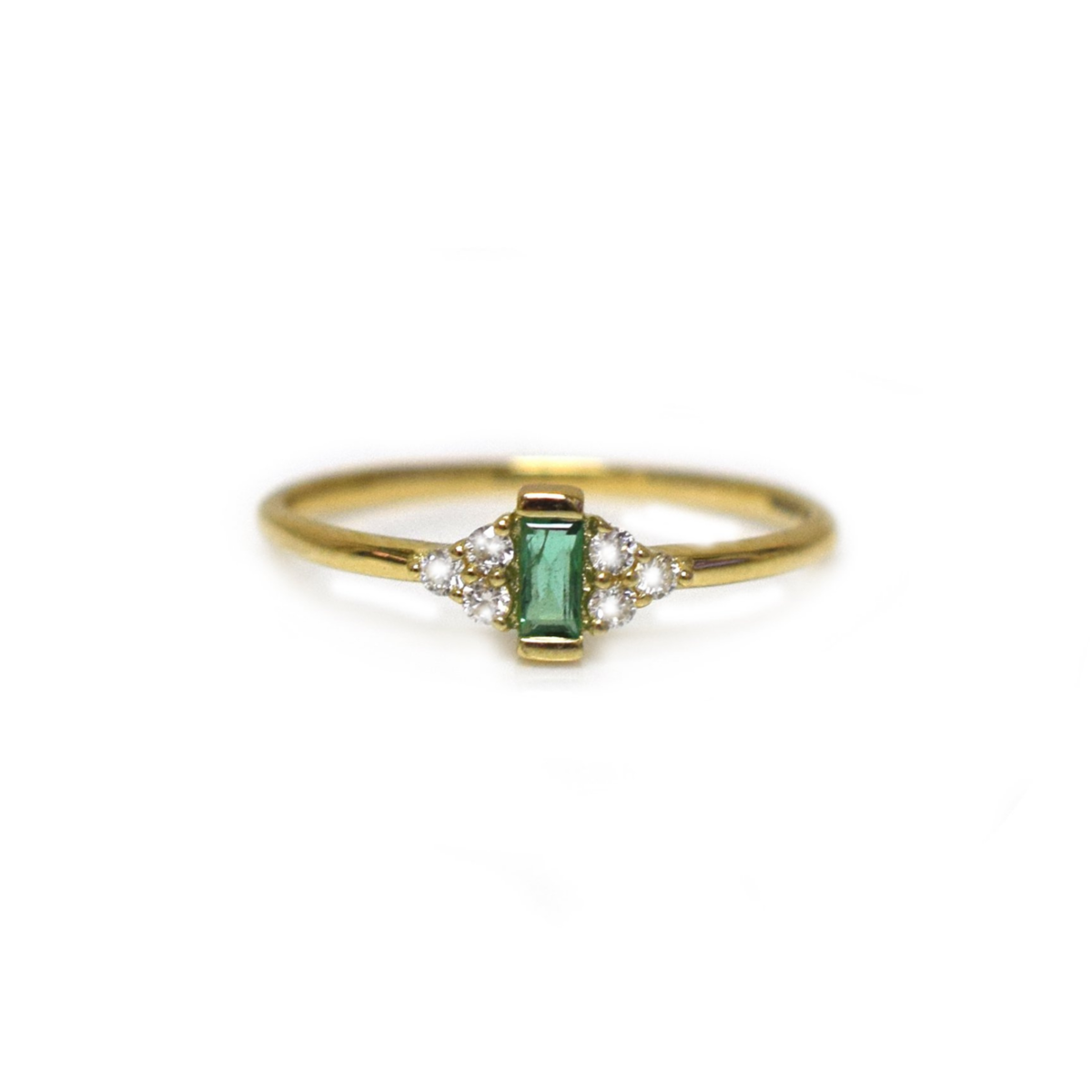 La Kaiser 14kt Emerald & Diamond Bisoux Ring | Garmentory