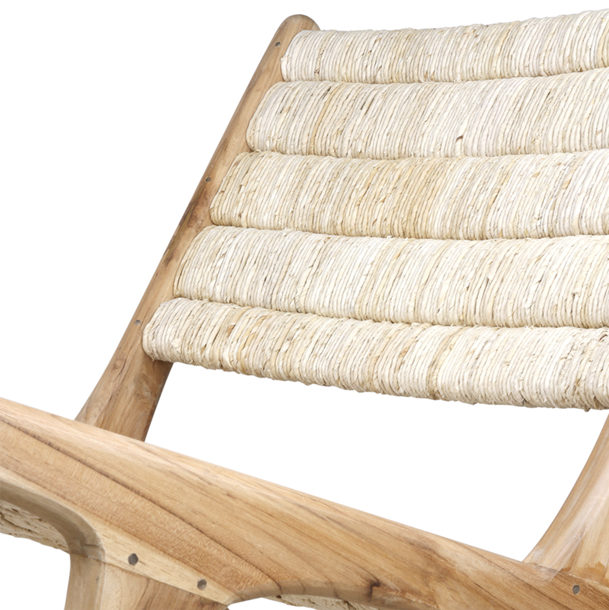 HKliving Abaca teak/woven lounge chair - natural | Garmentory