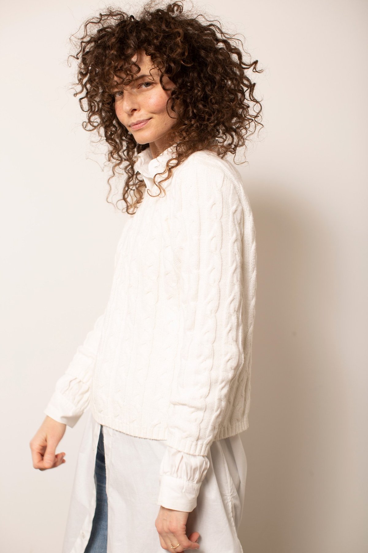 Vintage Cable Knit Sweater - White | Garmentory