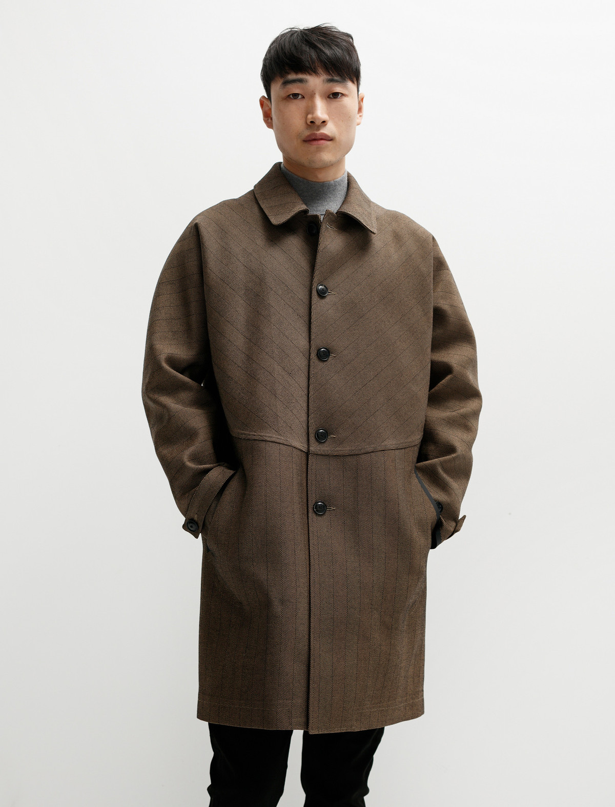 Childs Mens Drop Coat Bonded Herringbone | Garmentory
