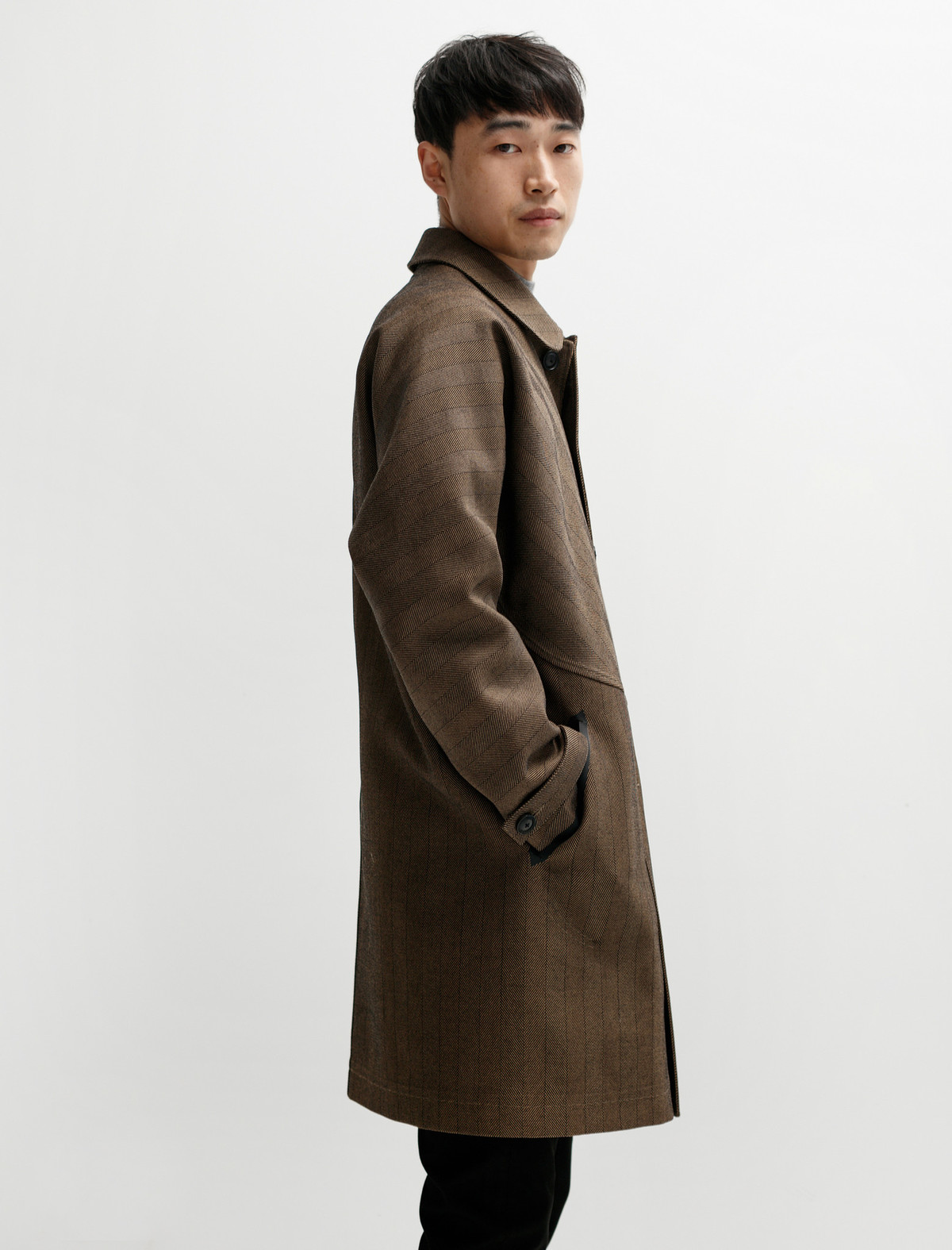 Childs Mens Drop Coat Bonded Herringbone | Garmentory