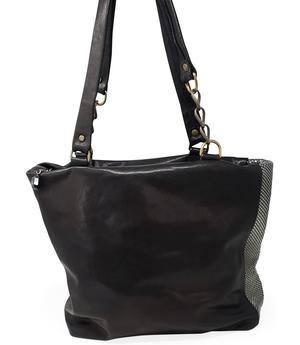 Laura B Milena Leather Shopper Bag - Black | Garmentory