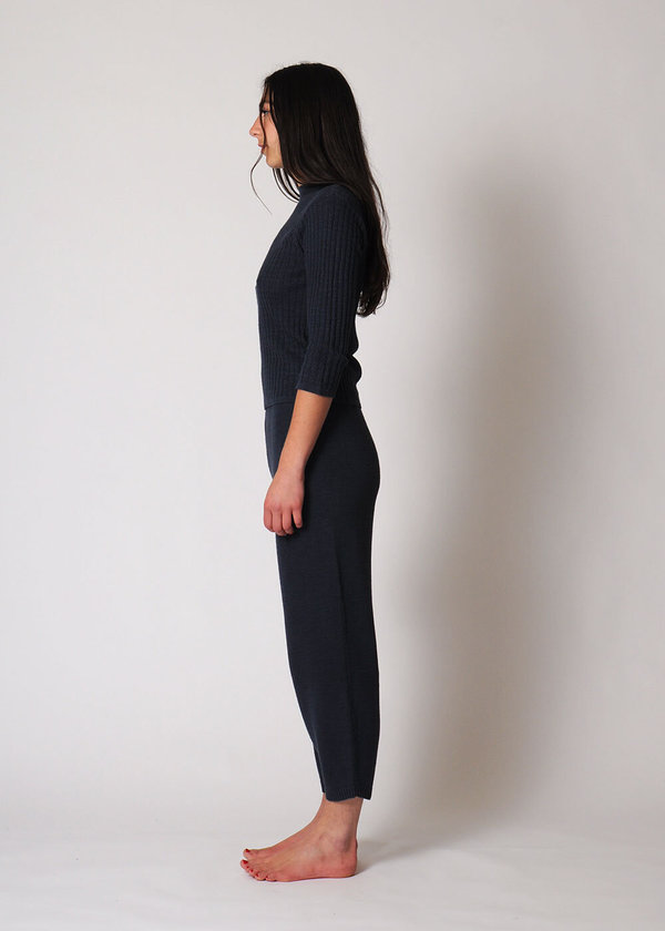 Micaela Greg Shell Rib Tee - Navy | Garmentory