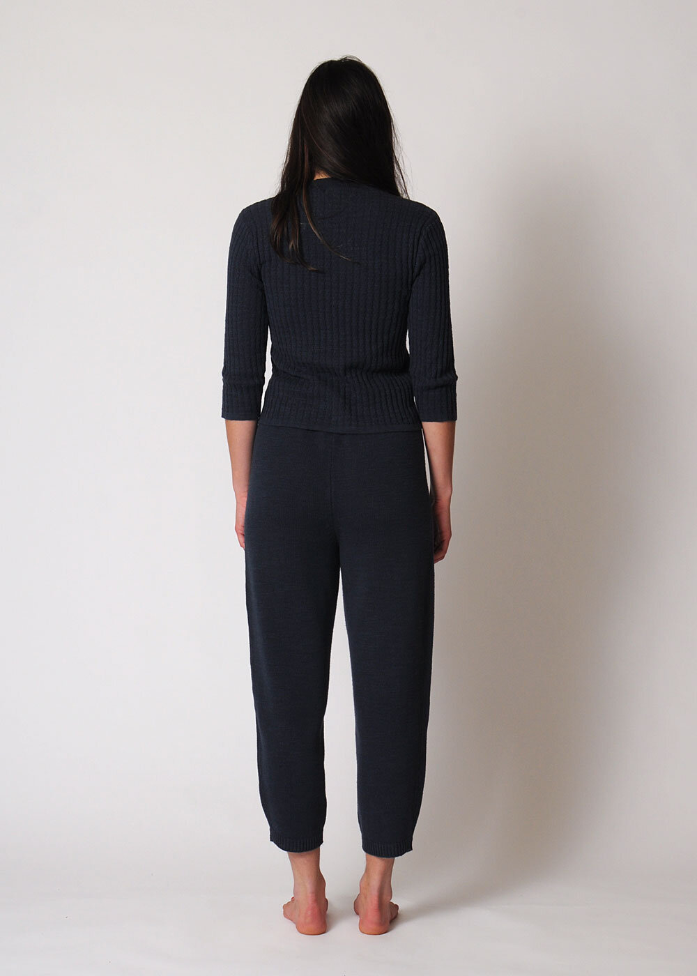 Micaela Greg Shell Rib Tee - Navy | Garmentory