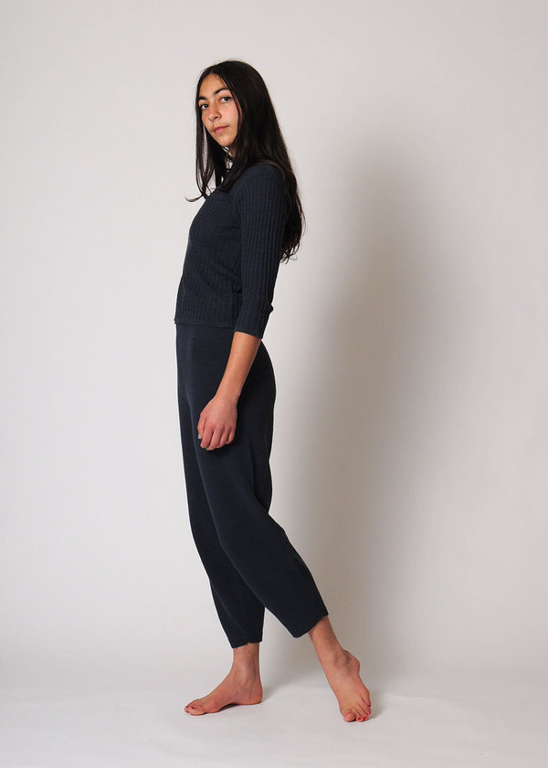 Micaela Greg Shell Rib Tee - Navy | Garmentory