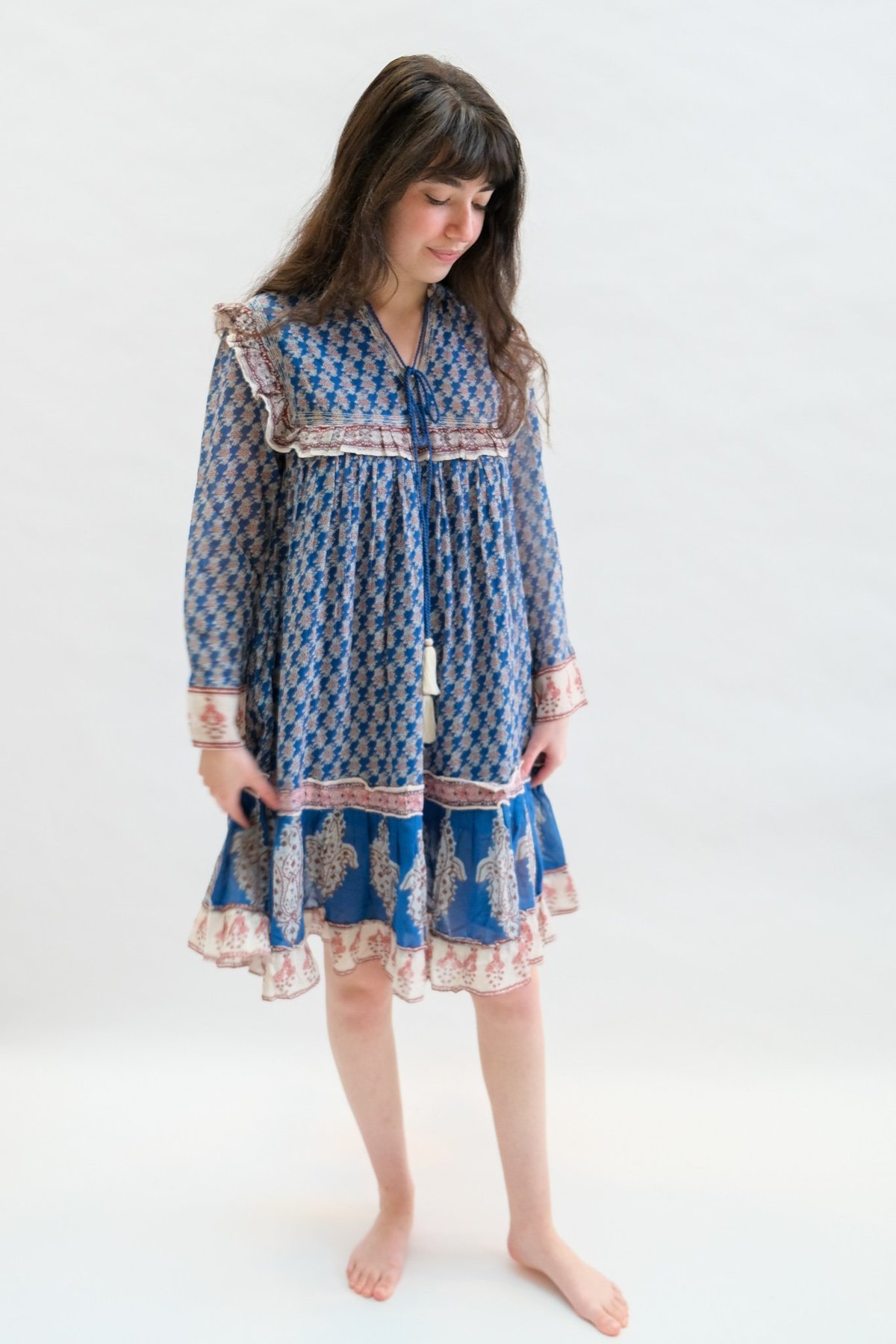 Madi Mini Dress in Cerulean by M.A.B.E | Garmentory