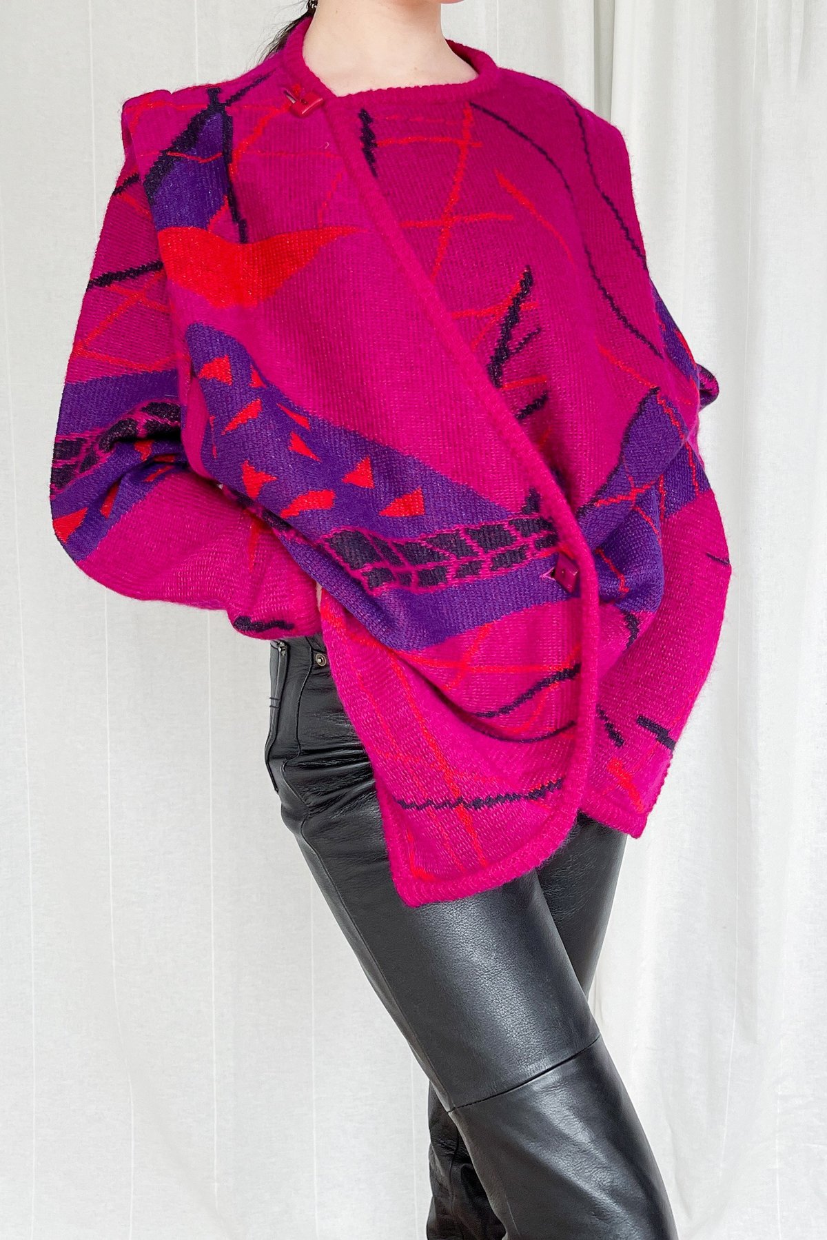 Vintage Abstract Wool Sweater - Multi-Color | Garmentory