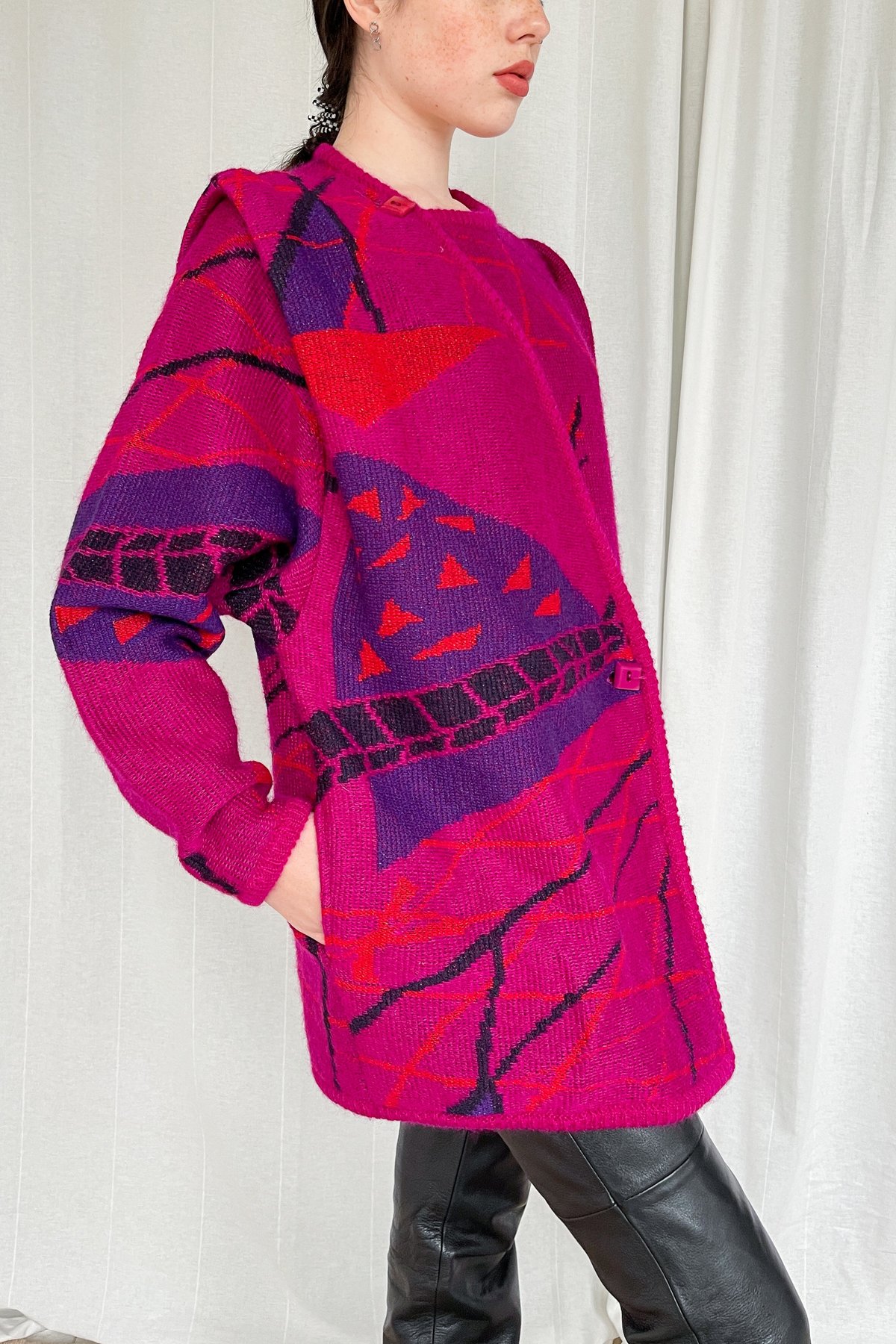 Vintage Abstract Wool Sweater - Multi-Color | Garmentory