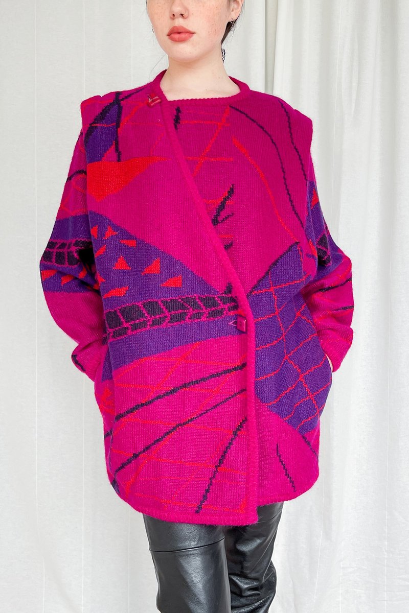 Vintage Abstract Wool Sweater - Multi-Color | Garmentory