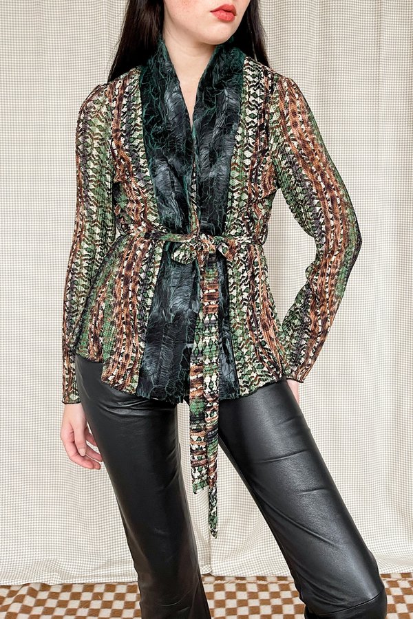 Vintage Alberto Makali Pleated Wrap Top | Garmentory