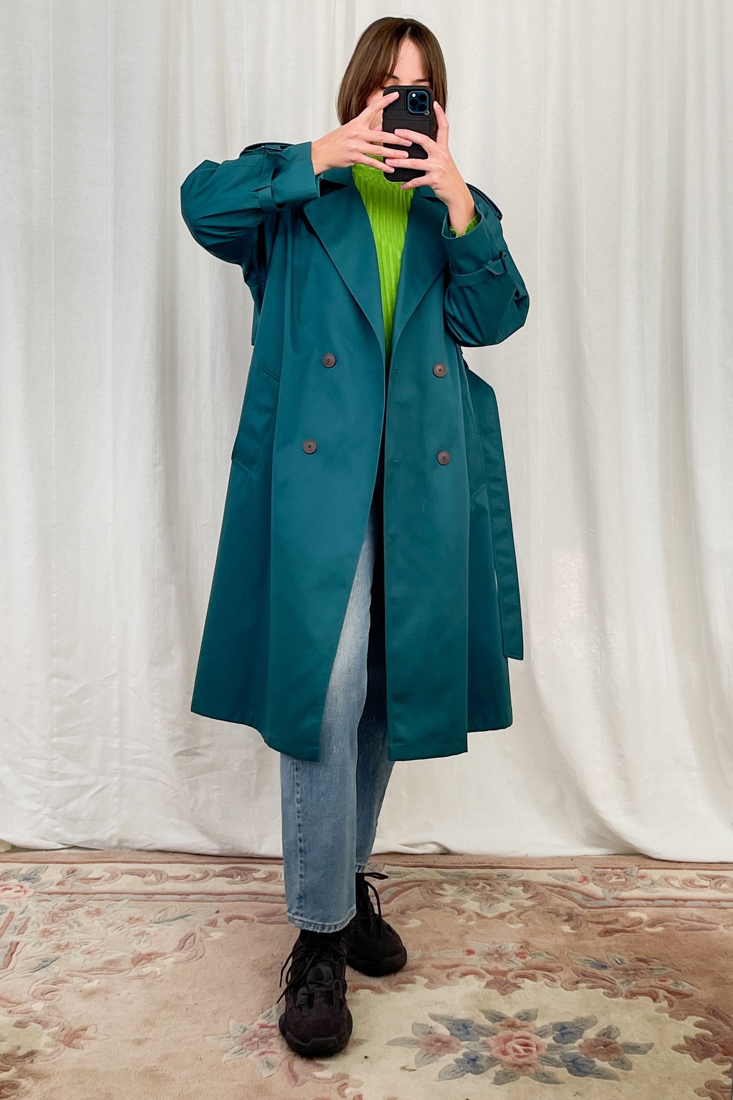 Vintage Trench Coat - Teal | Garmentory