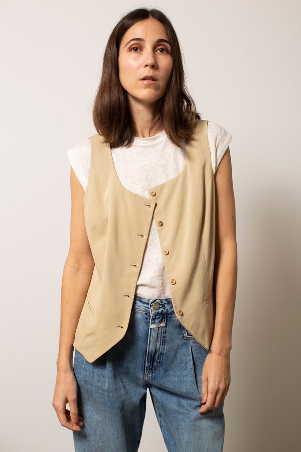 Vintage Lined Vest - Beige | Garmentory