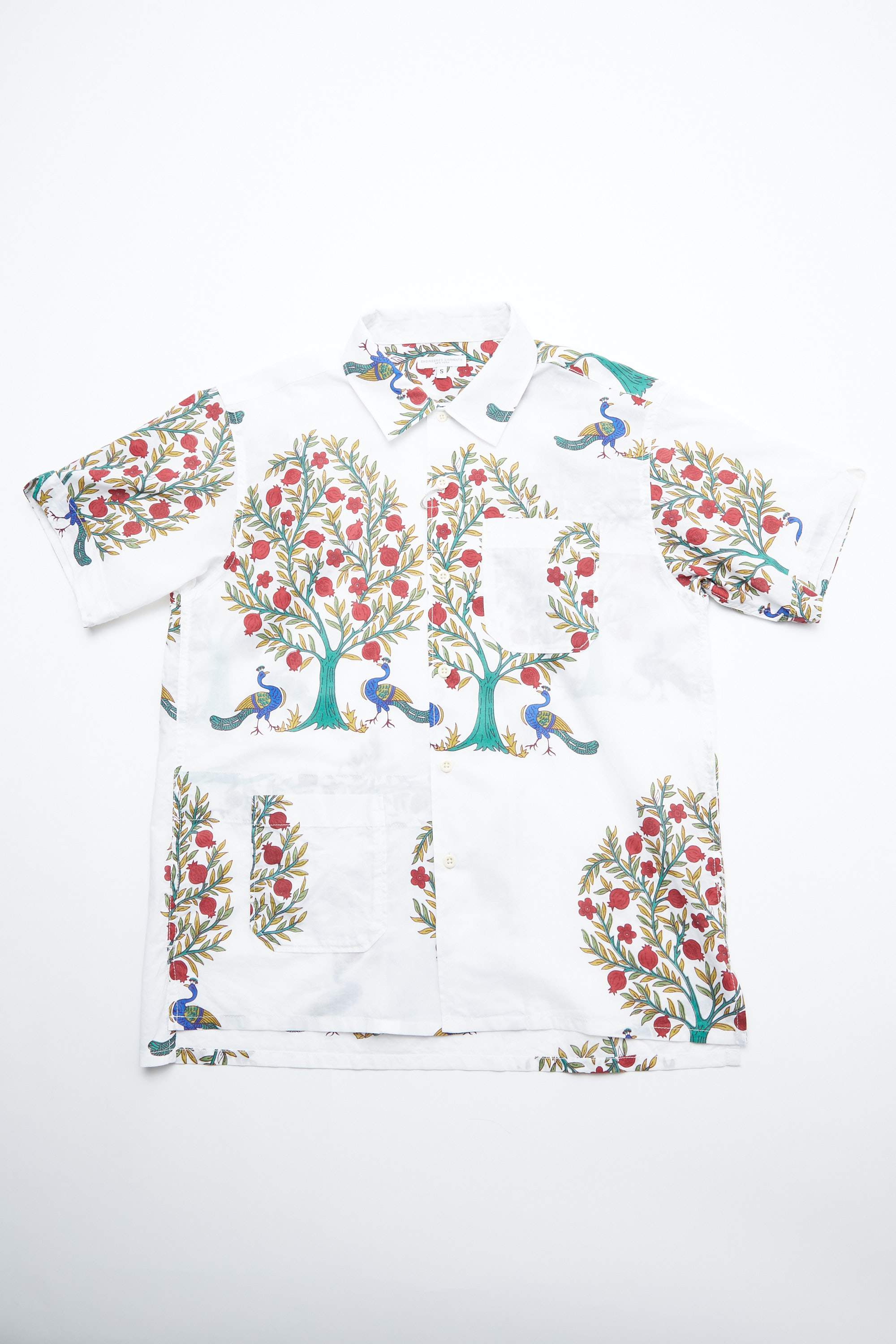 Engineered Garments Natural Cotton Lawn Camp Shirt - Peacock Print ...