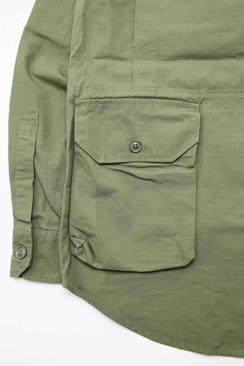 Engineered Garments Explorer Shirt Jacket - Olive Cotton Ripstop ...