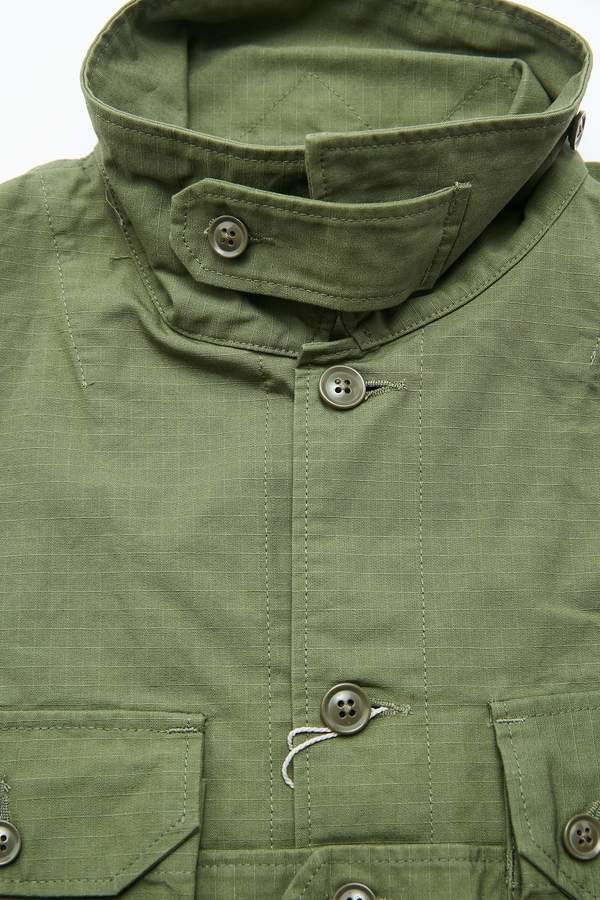 Engineered Garments Explorer Shirt Jacket - Olive Cotton Ripstop ...