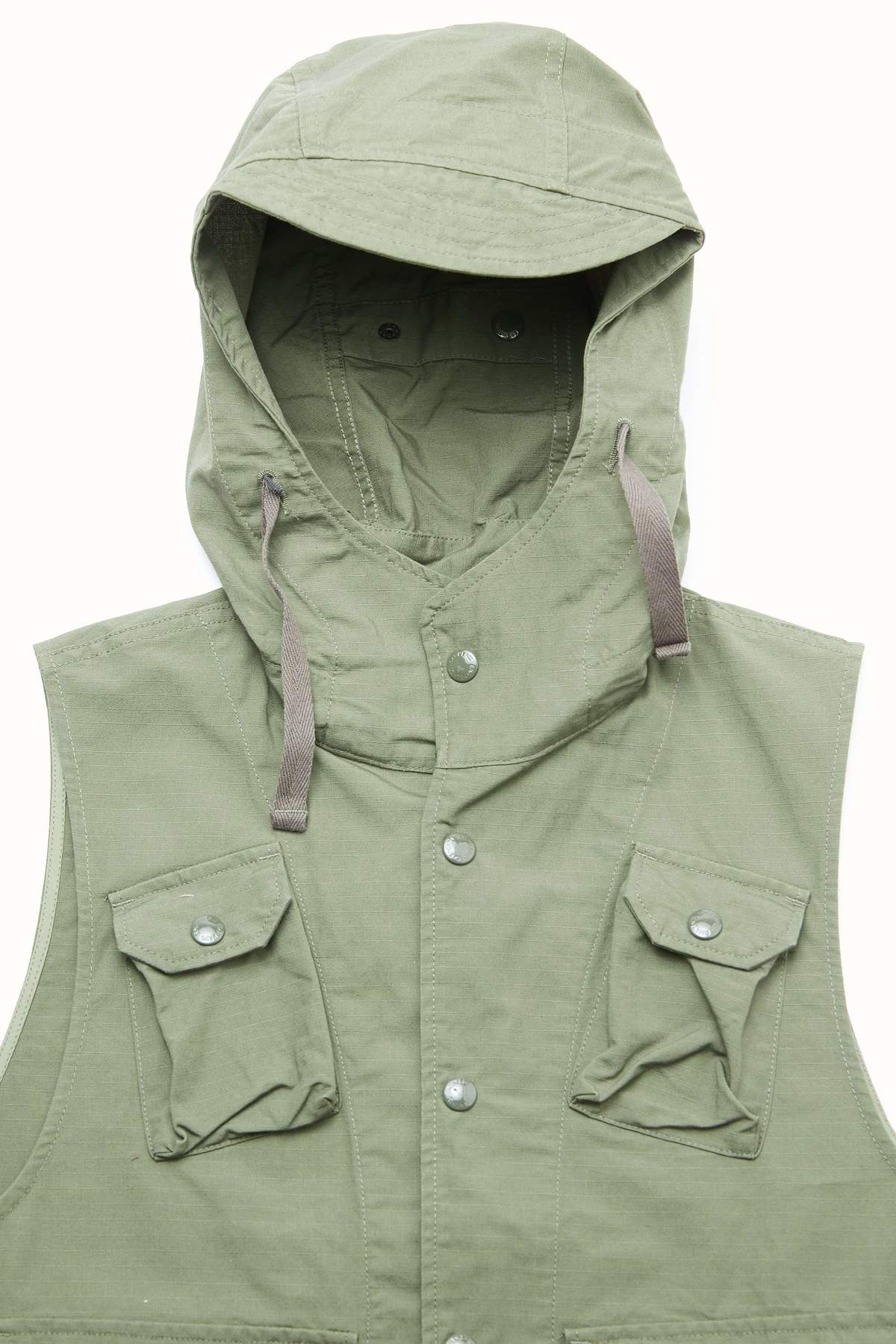 Engineered Garments Field Vest - Olive Cotton Ripstop | Garmentory