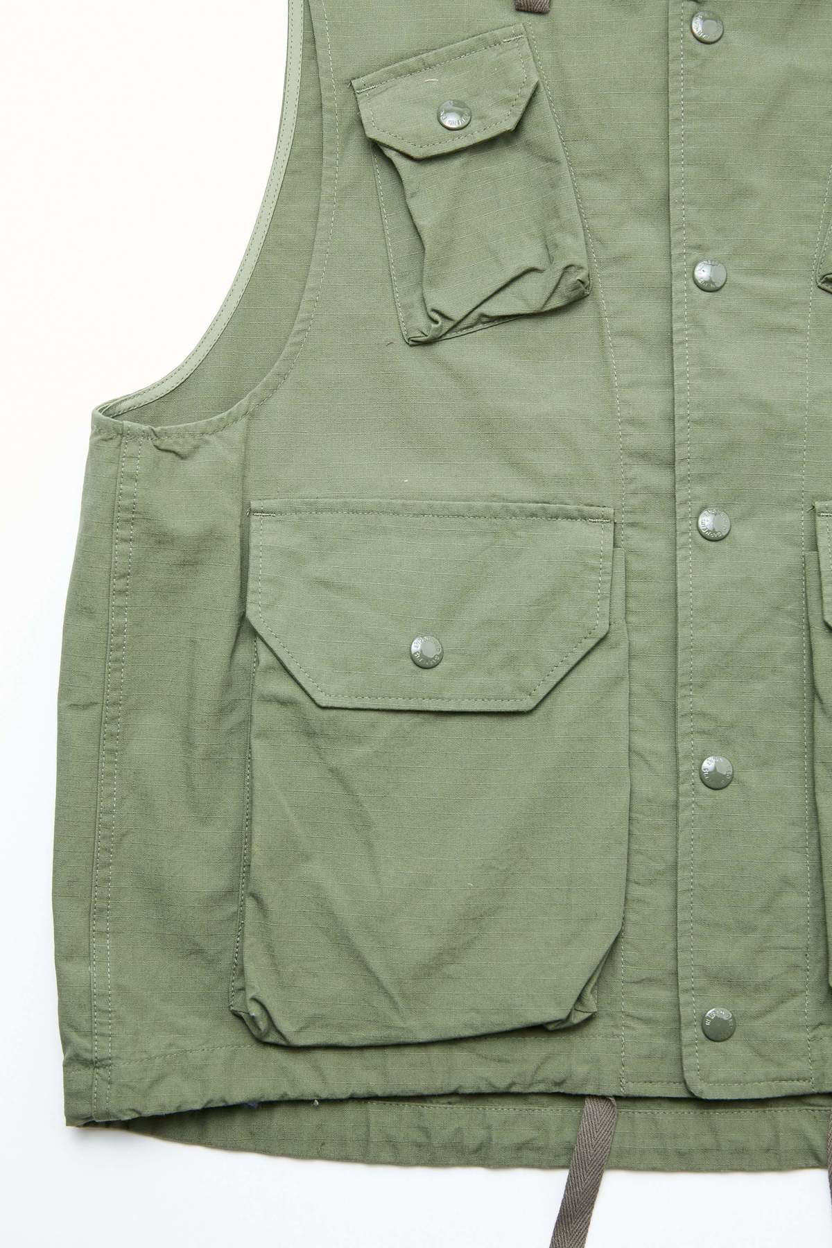 Engineered Garments Field Vest - Olive Cotton Ripstop | Garmentory