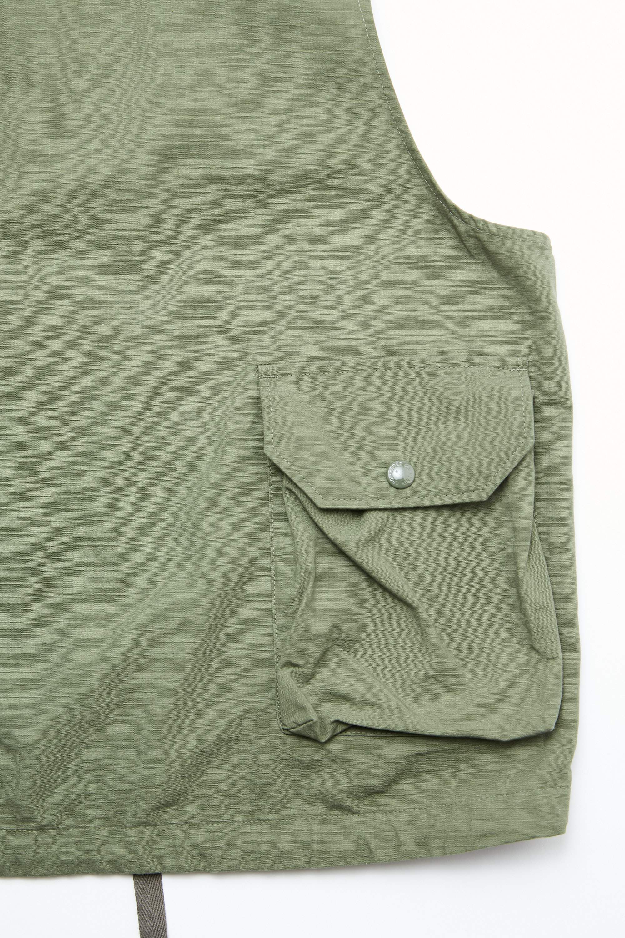 Engineered Garments Field Vest - Olive Cotton Ripstop | Garmentory