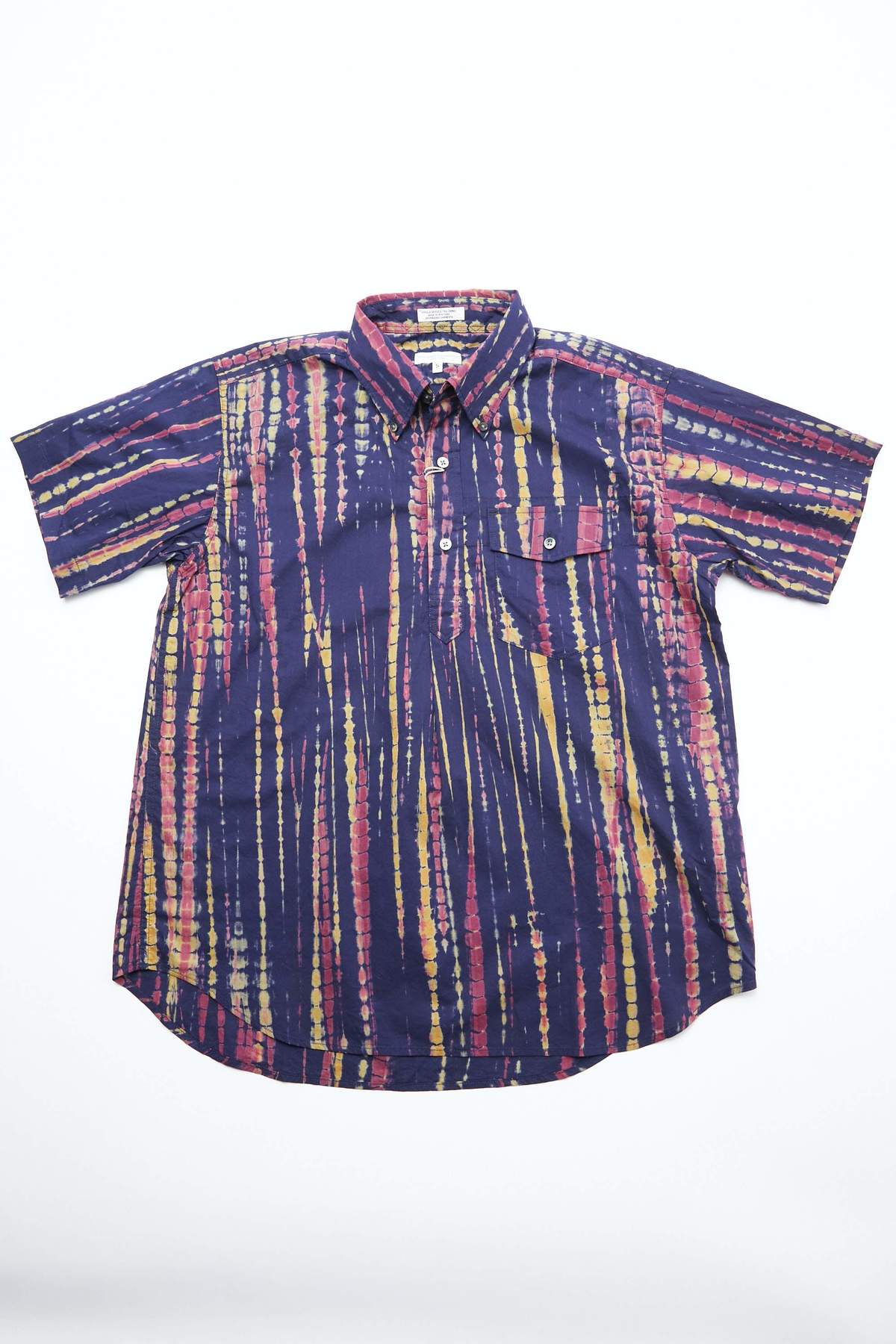Engineered Garments Popover BD Shirt - Navy Cotton Lawn Batik Stripe ...