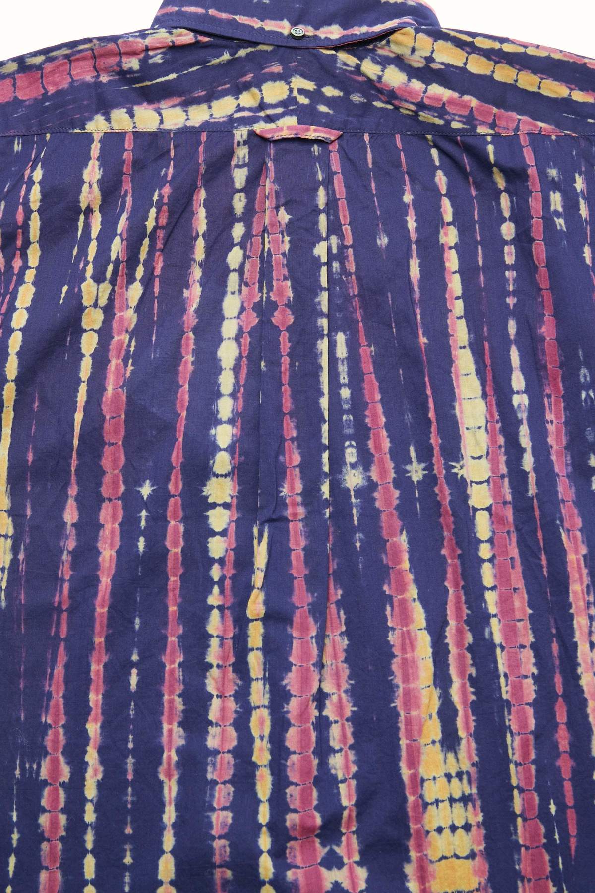 Engineered Garments Popover BD Shirt - Navy Cotton Lawn Batik Stripe ...