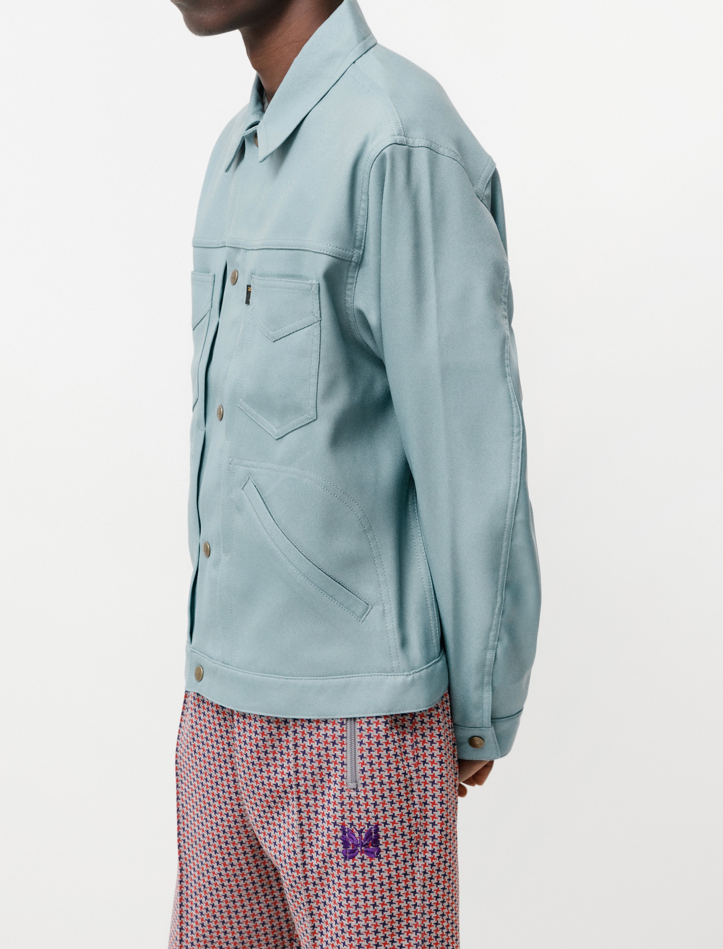 Needles Penny Jean Jacket - Poly Twill Sax | Garmentory