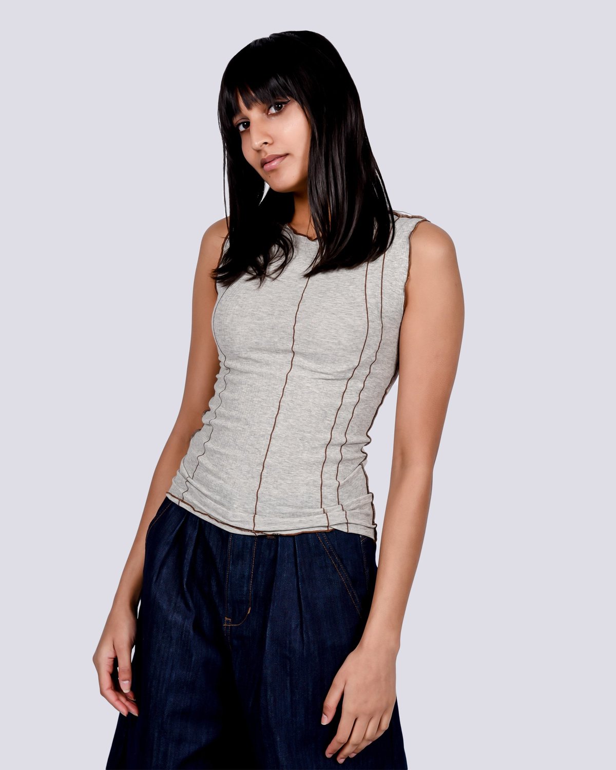 Baserange Bari Tank - Grey Melange | Garmentory