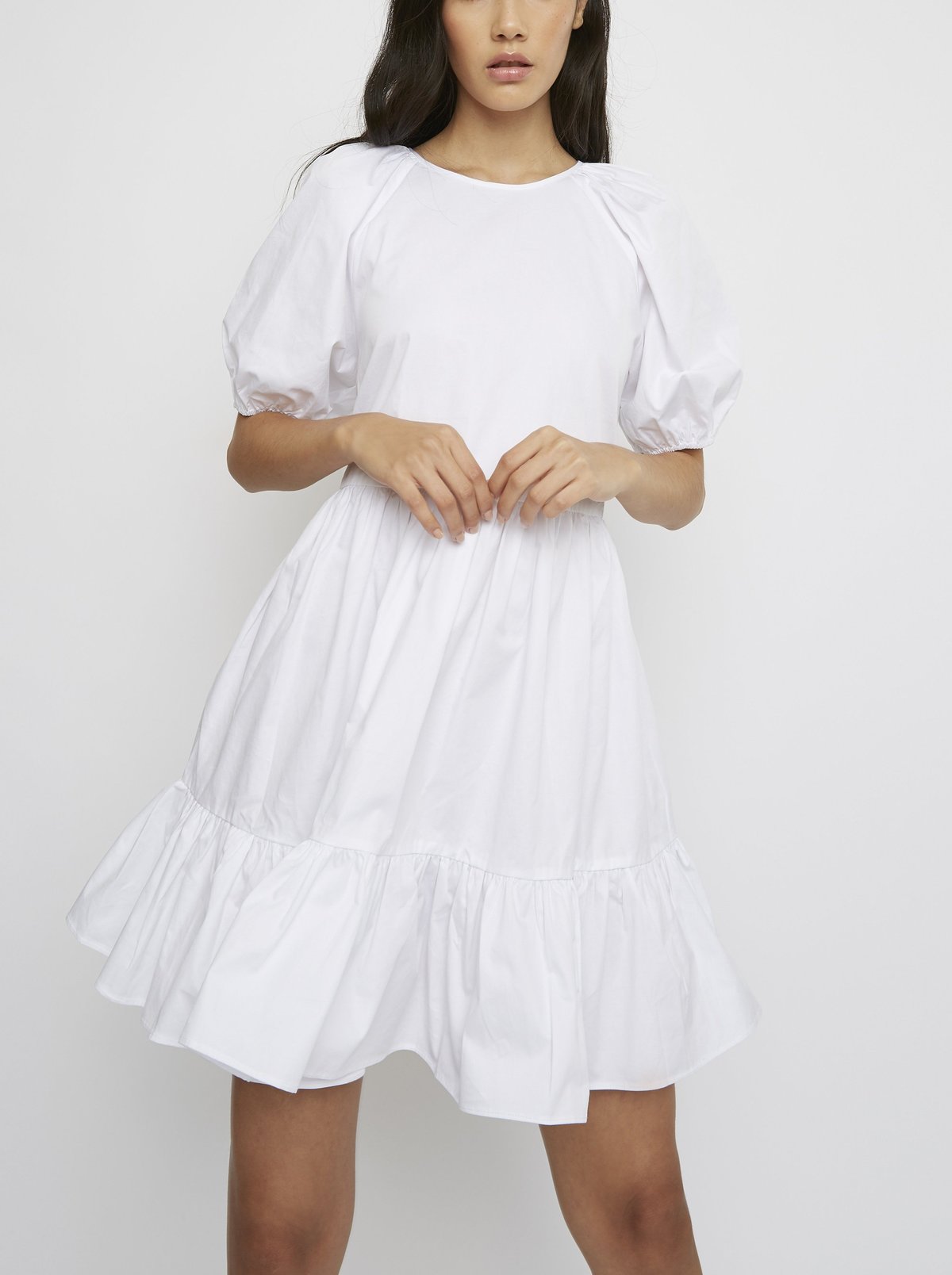 Glamorous Open Back Tiered Mini Dress - White | Garmentory