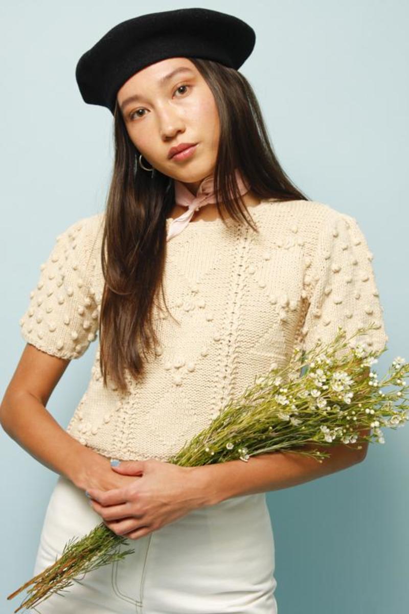 SESSUN BOREAS CROPPED SWEATER - SANDSHELL | Garmentory