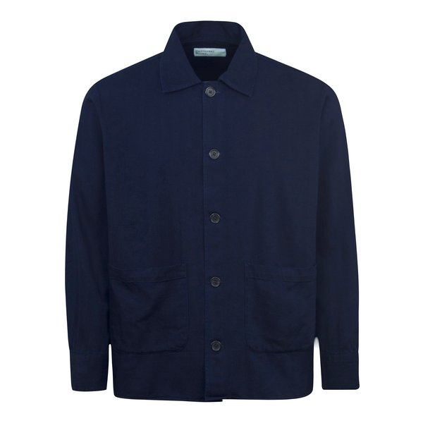 Universal Works Travail Denim Herringbone Overshirt jacket - Indigo ...