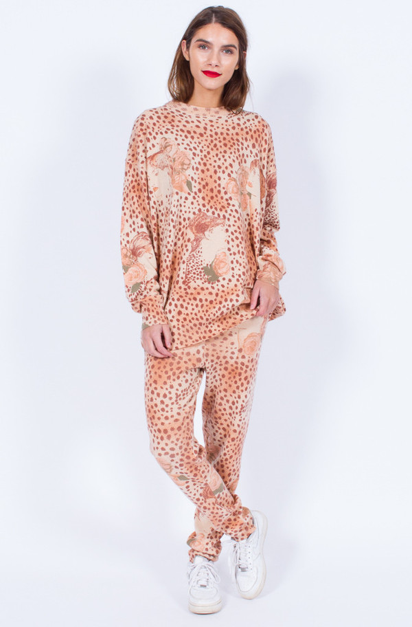 Yo Vintage! WOOL LEOPARD PRINT SWEATSUIT (MEDIUM) | Garmentory