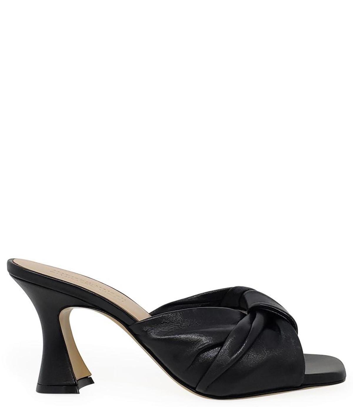 MADISON MAISON LEATHER KNOT MULE - BLACK | Garmentory