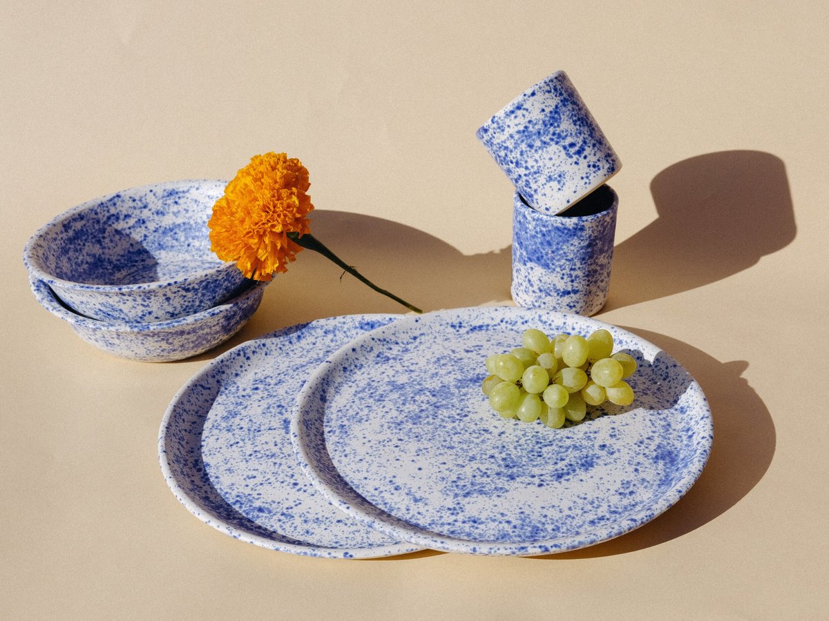 Salamat Ceramics 10" Tephra Plate - Blue Splatter | Garmentory