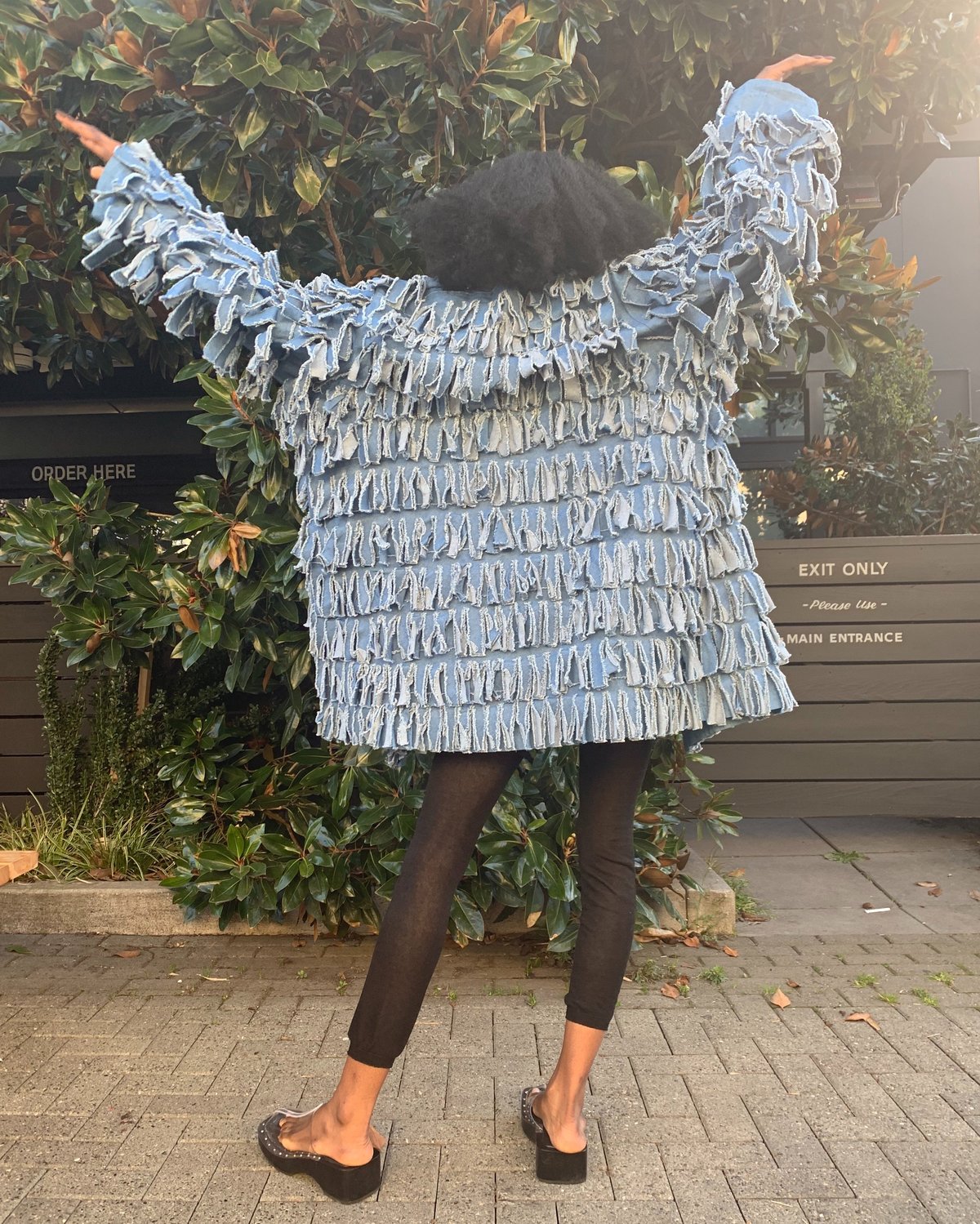 Vintage Shag Denim Coat - blue | Garmentory