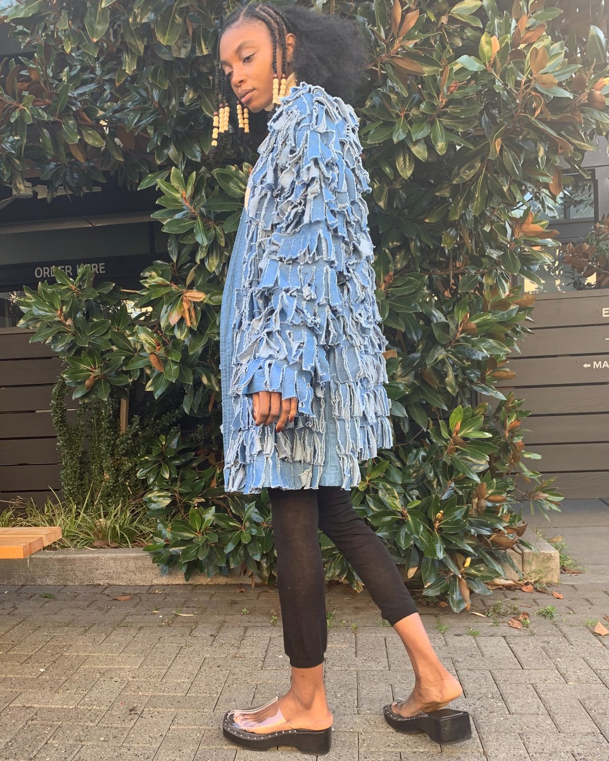 Vintage Shag Denim Coat - blue | Garmentory
