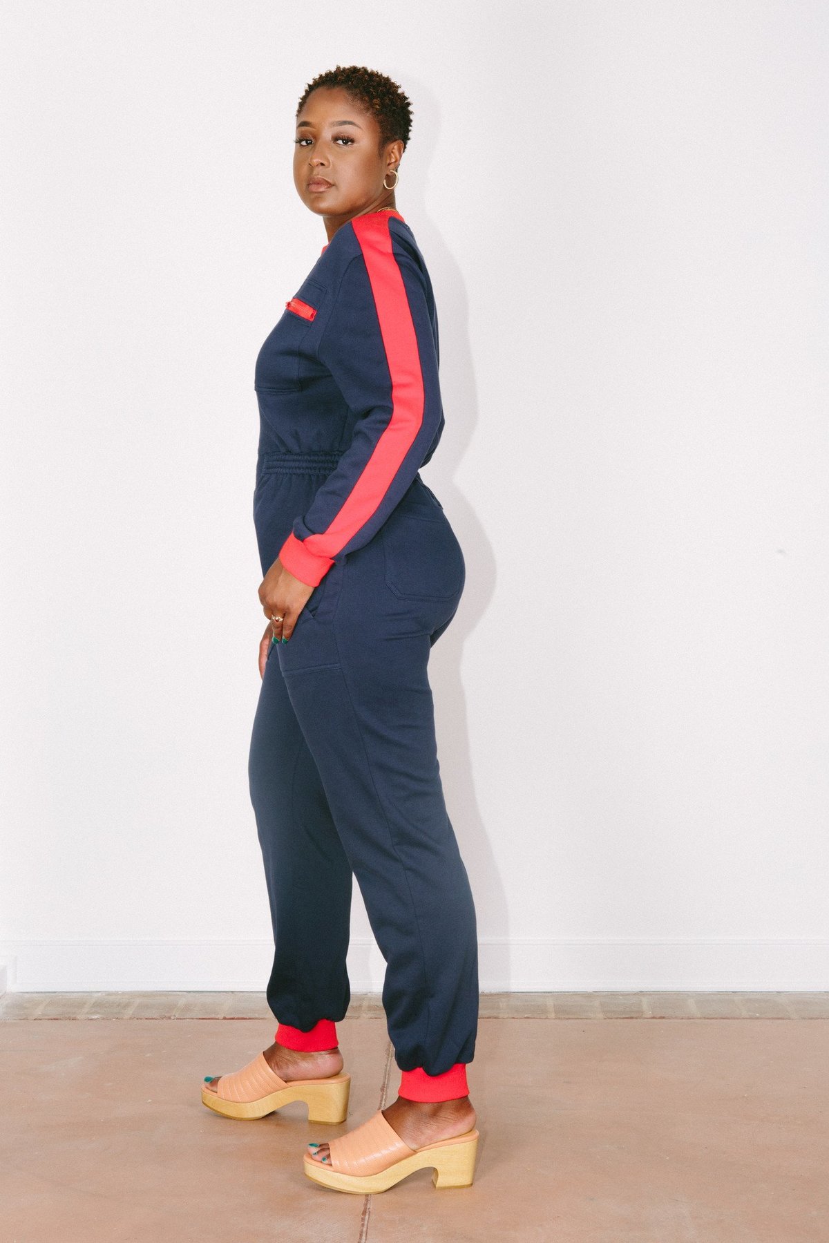 L.F.Markey Dom Boilersuit - Navy/Red | Garmentory