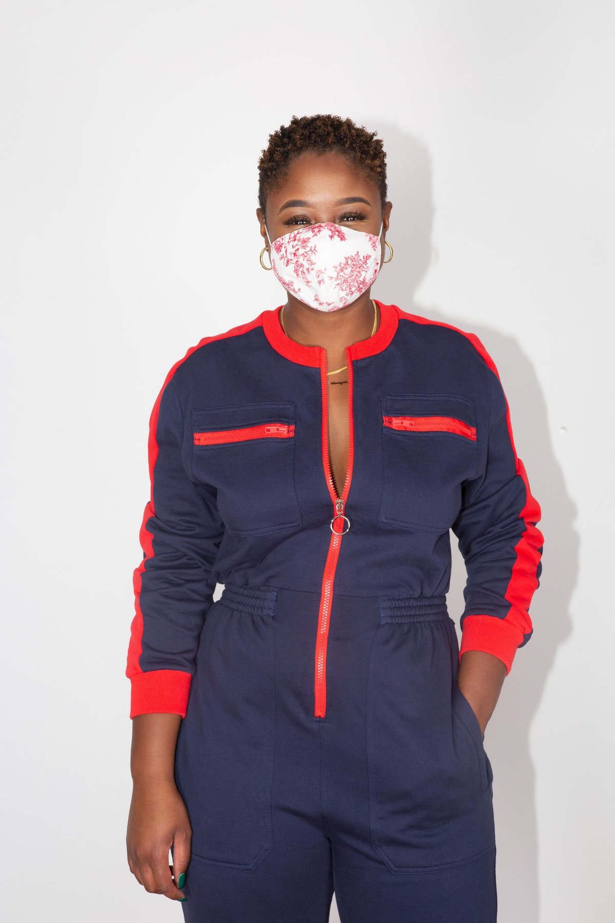 L.F.Markey Dom Boilersuit - Navy/Red | Garmentory