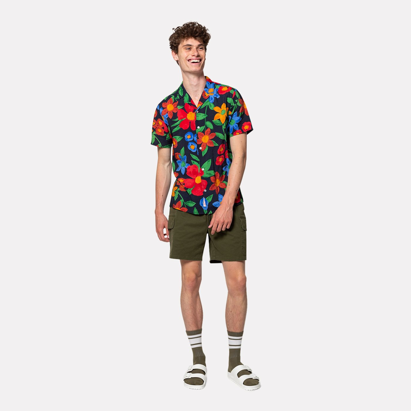 RVLT Short Sleeved Cuban Shirt - Navy | Garmentory