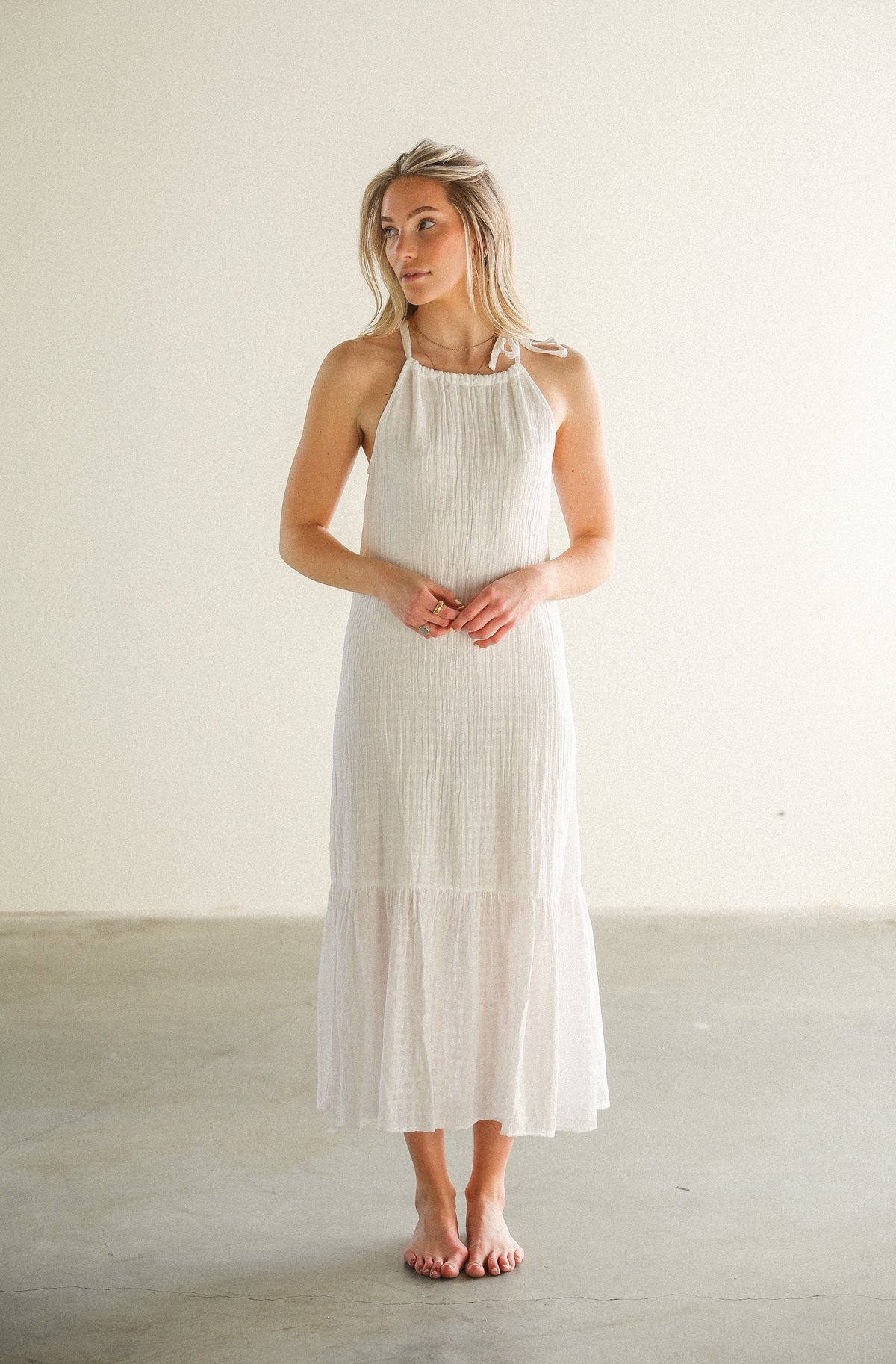 Bella Dahl Halter Maxi Dress - white | Garmentory