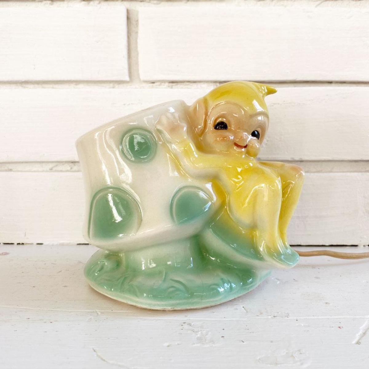 Vintage Porcelain Mushroom Pixie Lamp | Garmentory