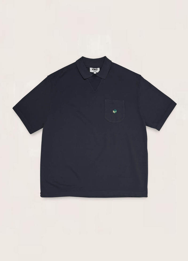 YMC Frat Cotton Slub Jersey Polo Shirt - Navy | Garmentory