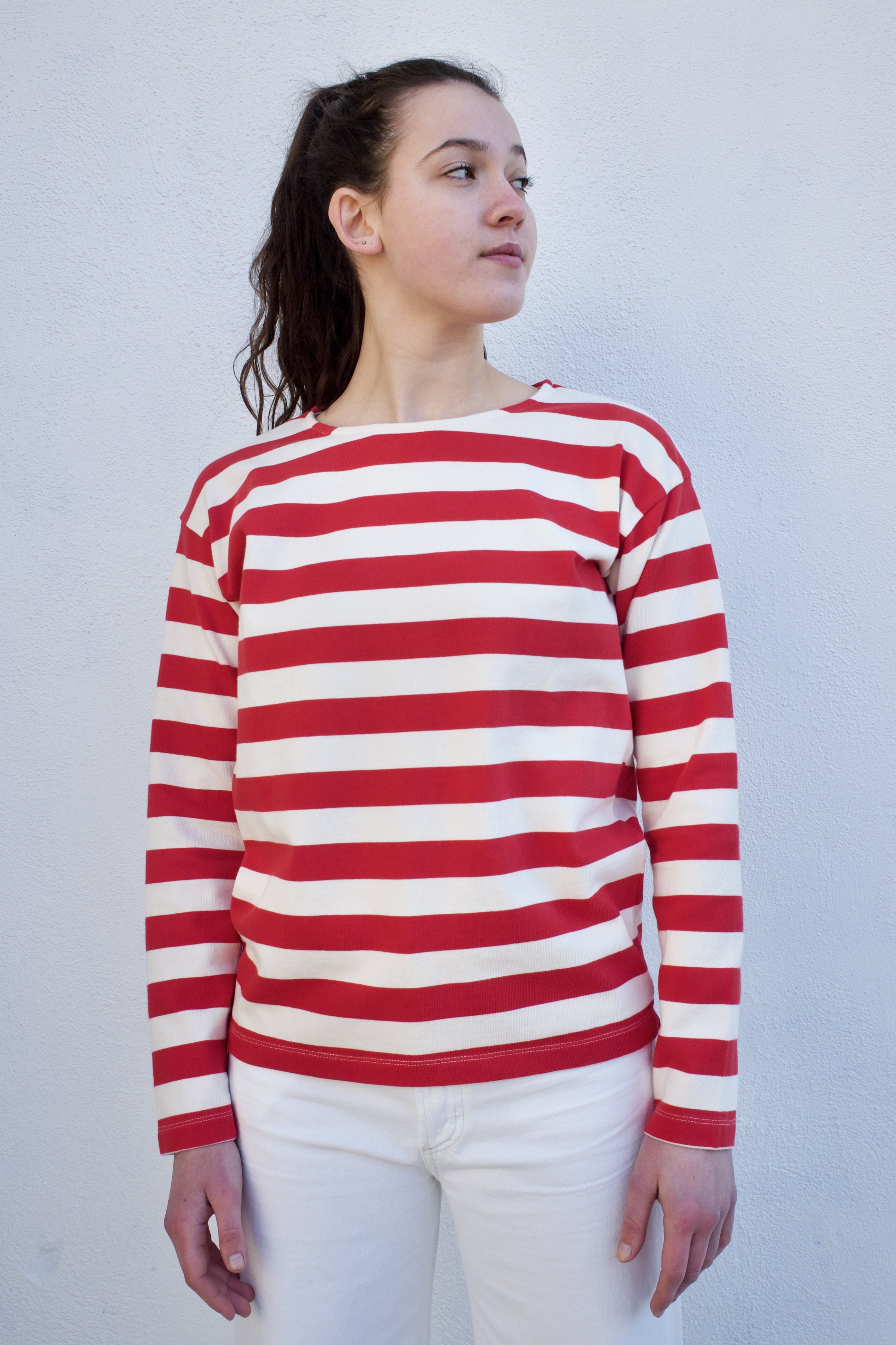 Girls of Dust Sailor Long Sleeve top - red Stripe | Garmentory