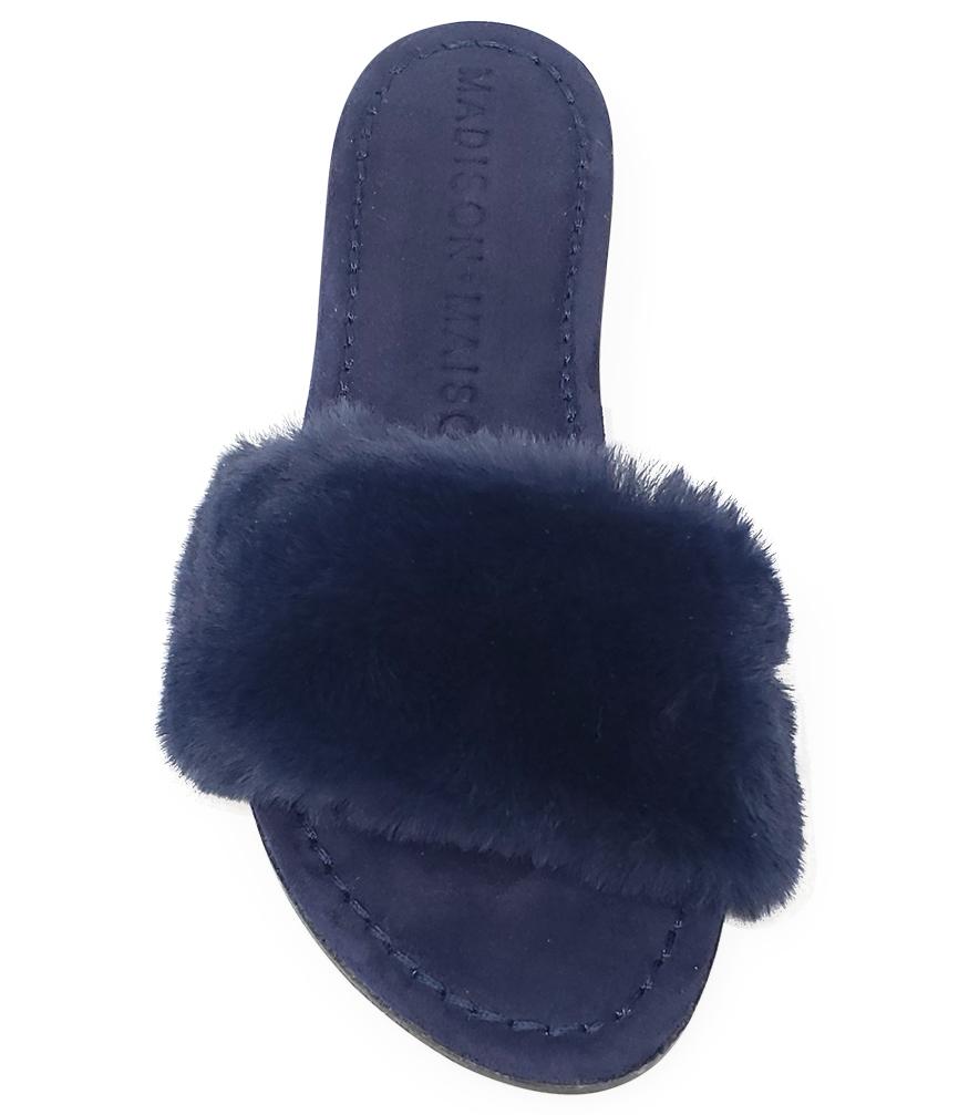 Madison Maison Navy Ivanka Single Band Sandal - Navy | Garmentory