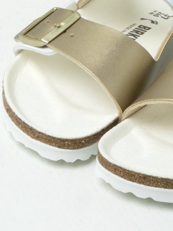 Birkenstock ARIZONA SPLIT SHOES - BIRKO-FLOR WHITE/GOLD | Garmentory